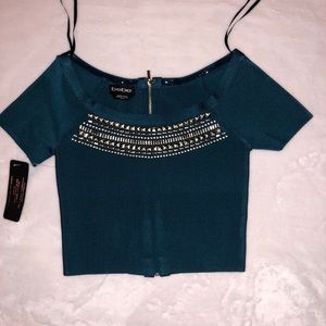 bebe | Tops | Bebe Brand New Crop With Bedazzled Details | Poshmark